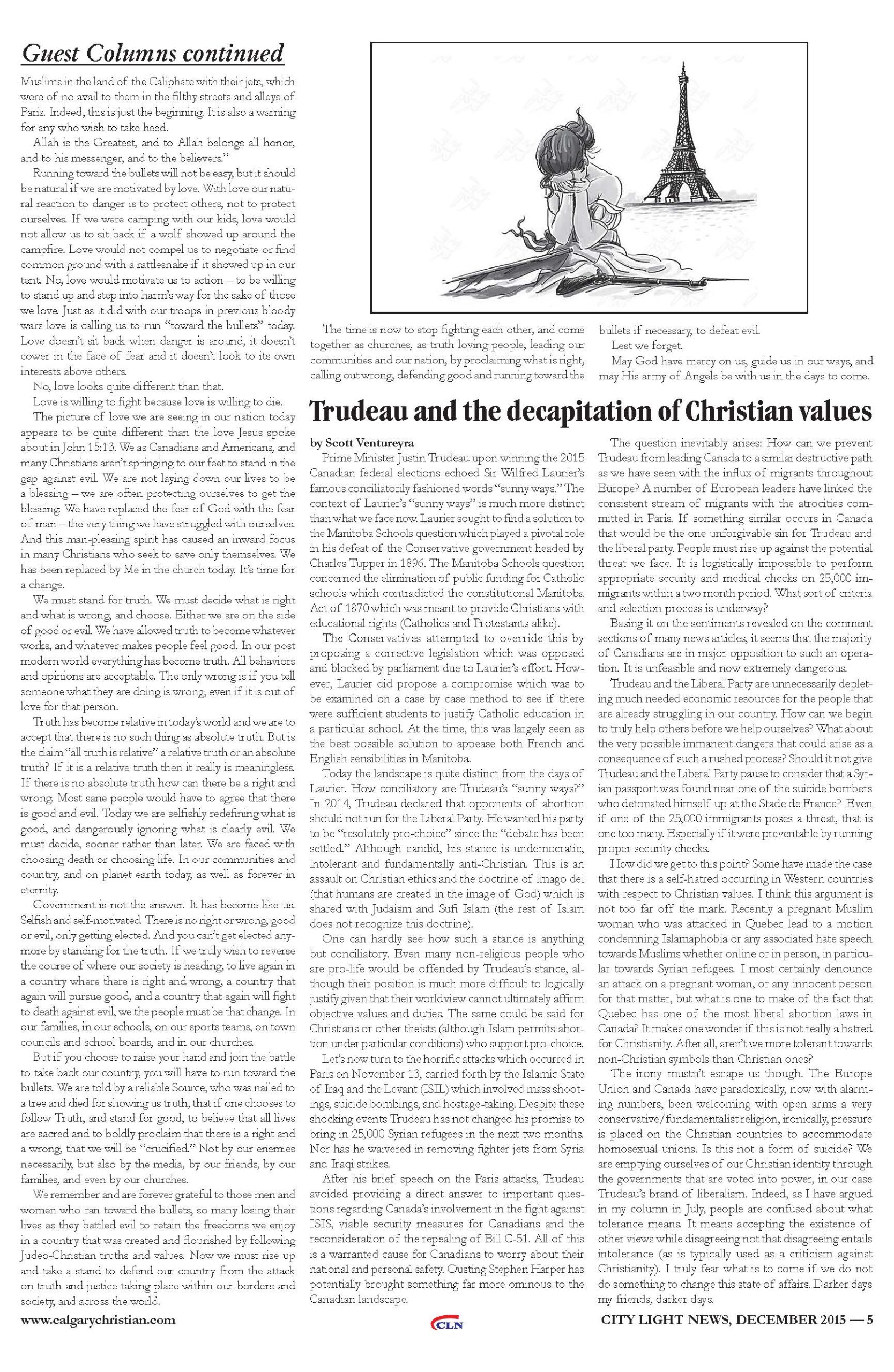 Trudeau and the Decapitation of Christian Values - Scott D. G. Ventureyra